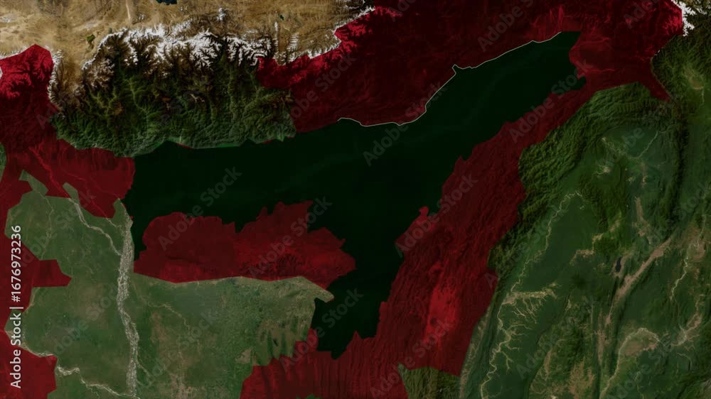 Assam map highlight animation, India state location zoom, political map ...