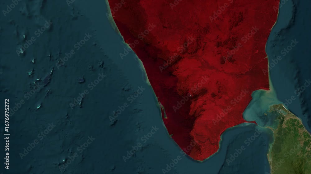 Animated Kerala Map Highlight – India State Geography Visualization ...