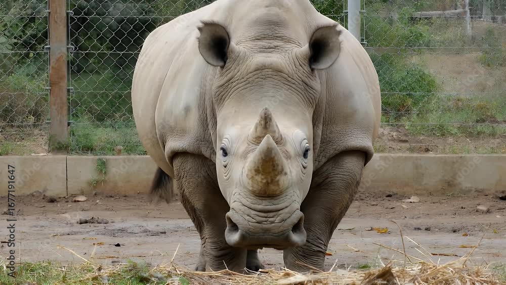 ultra hd 4k slow motion footage of a massive white rhinoceros ...