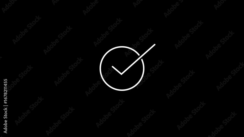 Tick mark icon animation on isolated background. Check mark animation ...