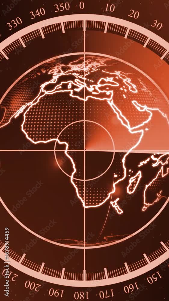 Animated searching radar screen. High tech scanning interface for ...