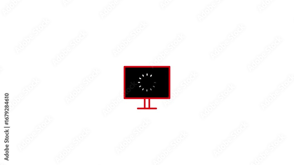 Loading animation, progress bar icon animation with wide monitor screen ...