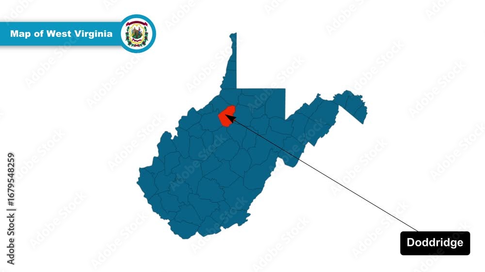 Doddridge Map Video, Virginia map, Political Map of Virginia, West ...