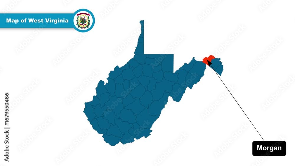 Morgan Map Video, Virginia map, Political Map of Virginia, West ...