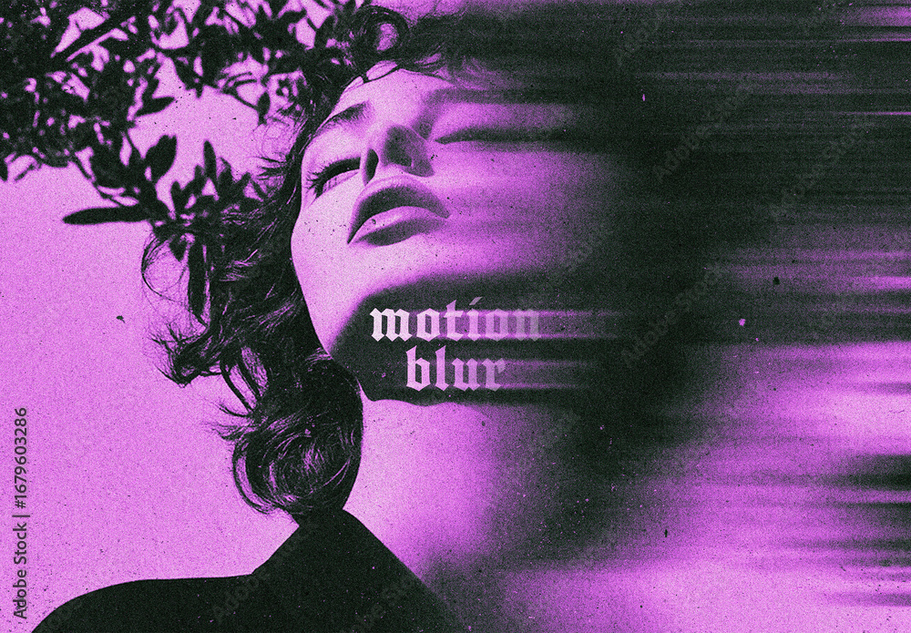 Motion Color Blur Photo Effect Mockup Stock Template | Adobe Stock