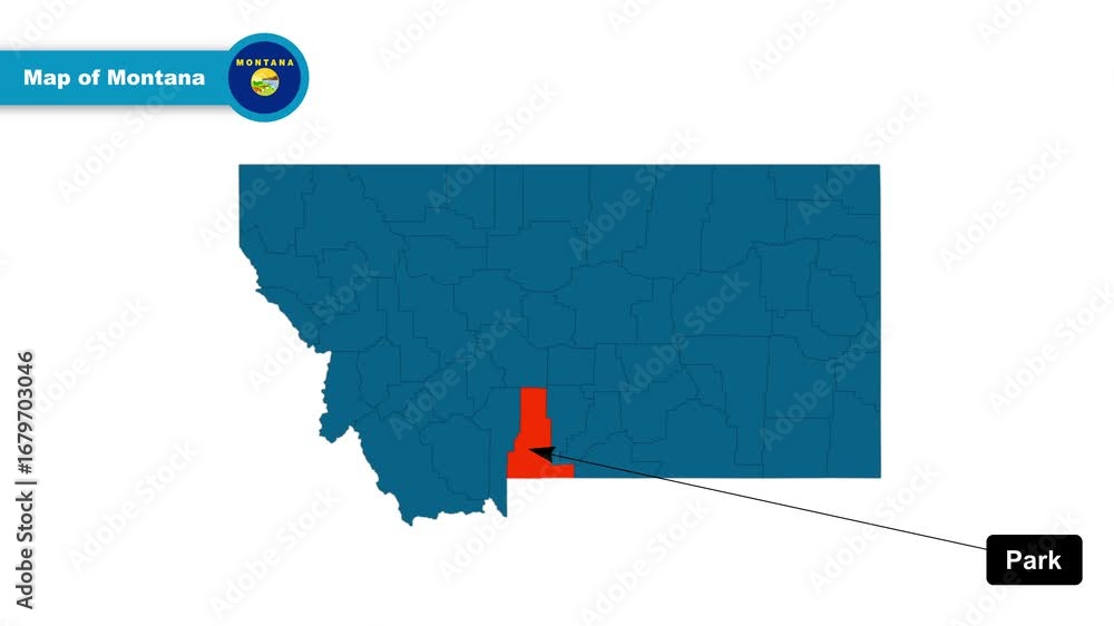 Park Map Video, Montana map, Political Map of Montana, Montana United ...