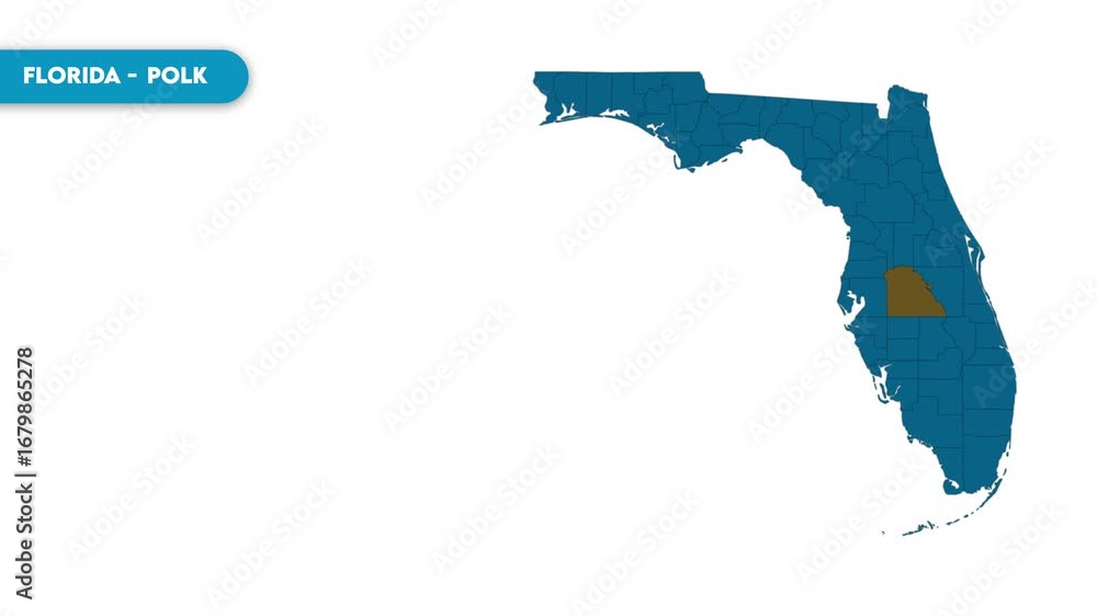 Polk Map Video, Florida map, Political Map of Florida, national flag ...