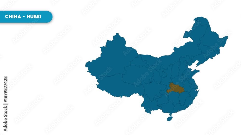 Hubei Map Video, China map, Political Map of China, national flag and ...