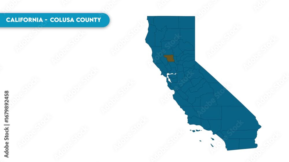 Colusa County Map Video, California map, Political Map of California ...
