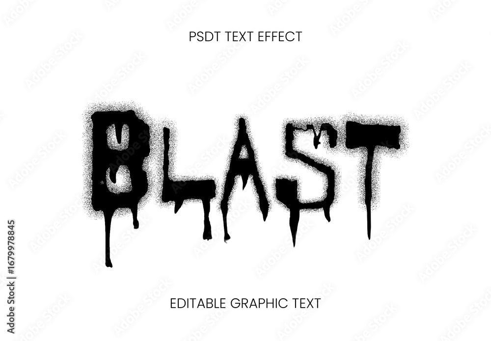 Black Spray Drip Font Grunge Urban Paint Text Effect Stock Template ...