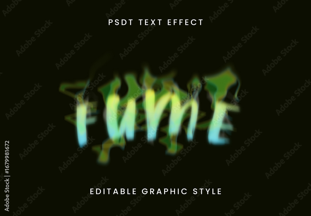 Green Smoke Gradient Font Blurry Distorted Text Effect Stock Template ...