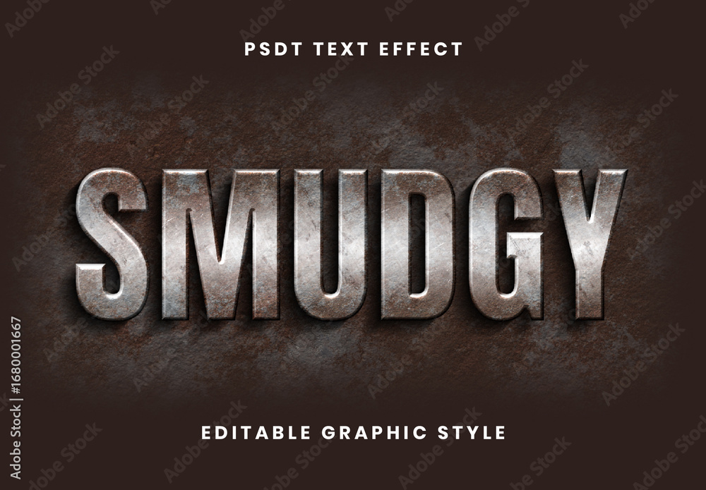 Silver Rusty Font Steel Metal Smudged Text Effect Stock Template ...