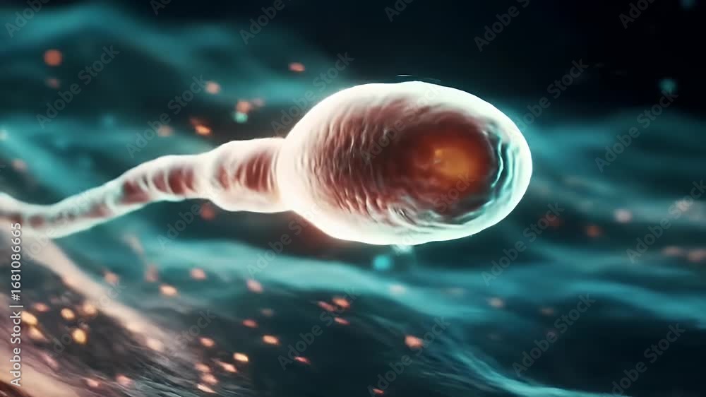 Microscopic view of a human sperm cell, detailed anatomy. Stock 비디오 ...