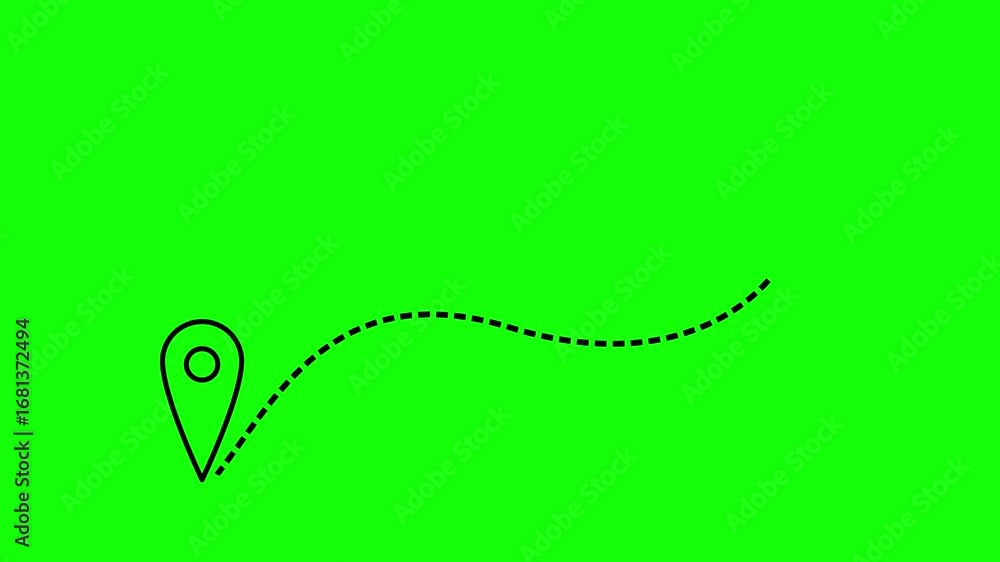 Two pin location icon. Two Location Point Connection with Line on green ...