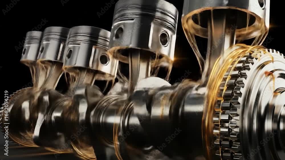 Dynamic 3D Engine Animation: Pistons and Crankshaft in Motion with ...
