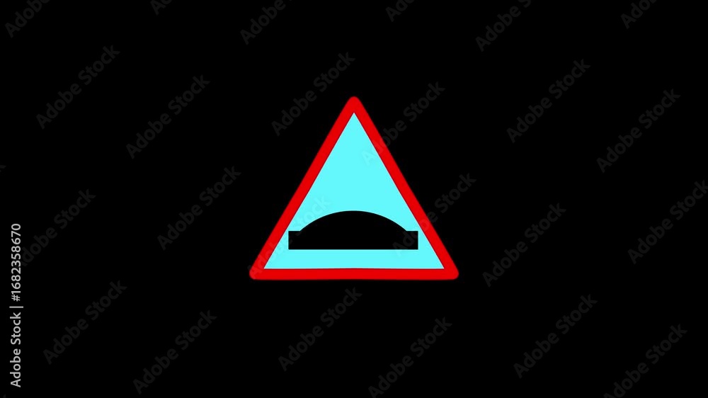 Road Speed Bump Animation, Traffic Signal Icon Motion Graphic, Warning ...