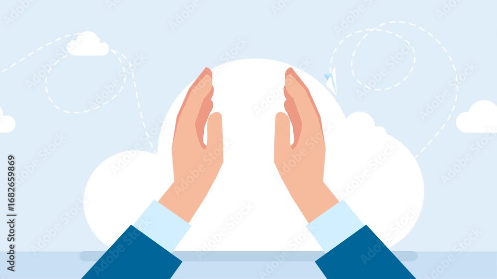 Gesture clap hand on light nature background. Two hands giving high ...