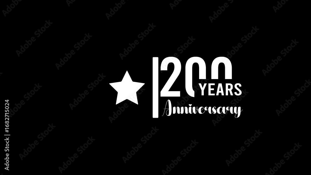 200 years anniversary motion graphic 4K footage with star. 4K motion ...