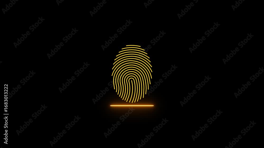 Fingerprint Animation Neon Fingerprint Communicating Identity Motion