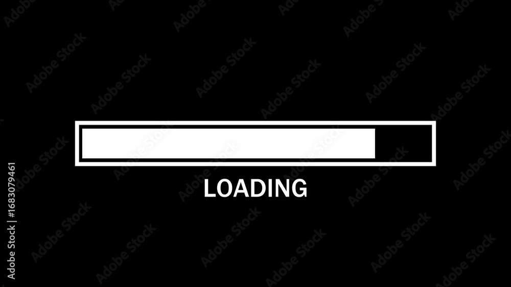 Loading animation on Black screen background for video editing ...
