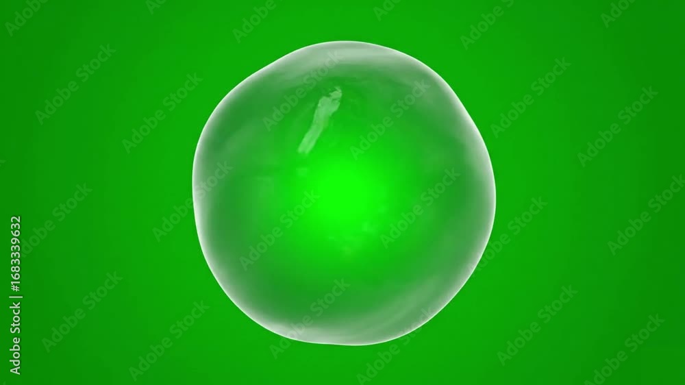 3D Animation of Translucent Gelatinous Blob On Green Screen With Subtle ...