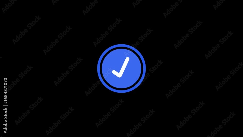 check mark icon animation. Approving animated icon. Check mark showing ...