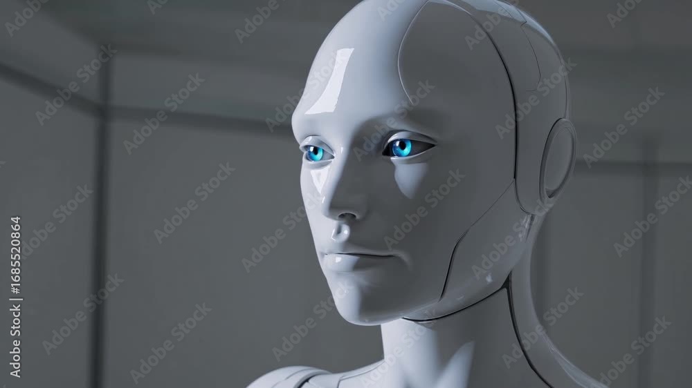 Advanced humanoid robot demonstrates realistic facial expressions and ...