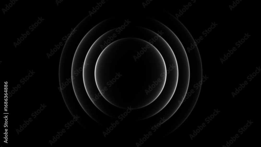 Abstract neon circle radio waves looping background. Abstract neon ...