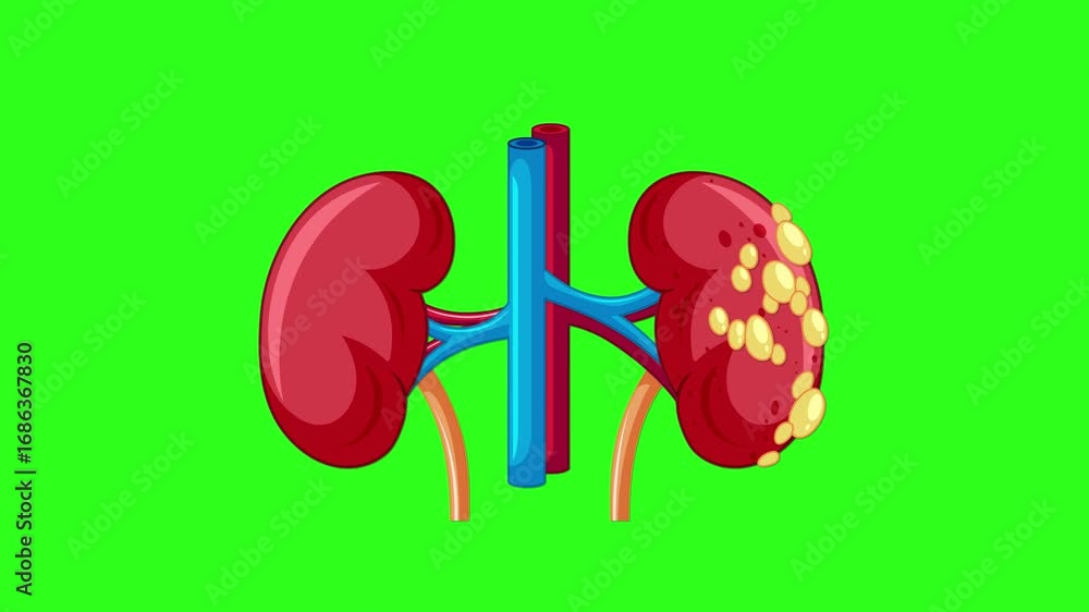 Kidney Cancer Cell Development and Doubling Animation Sequence Stock ...