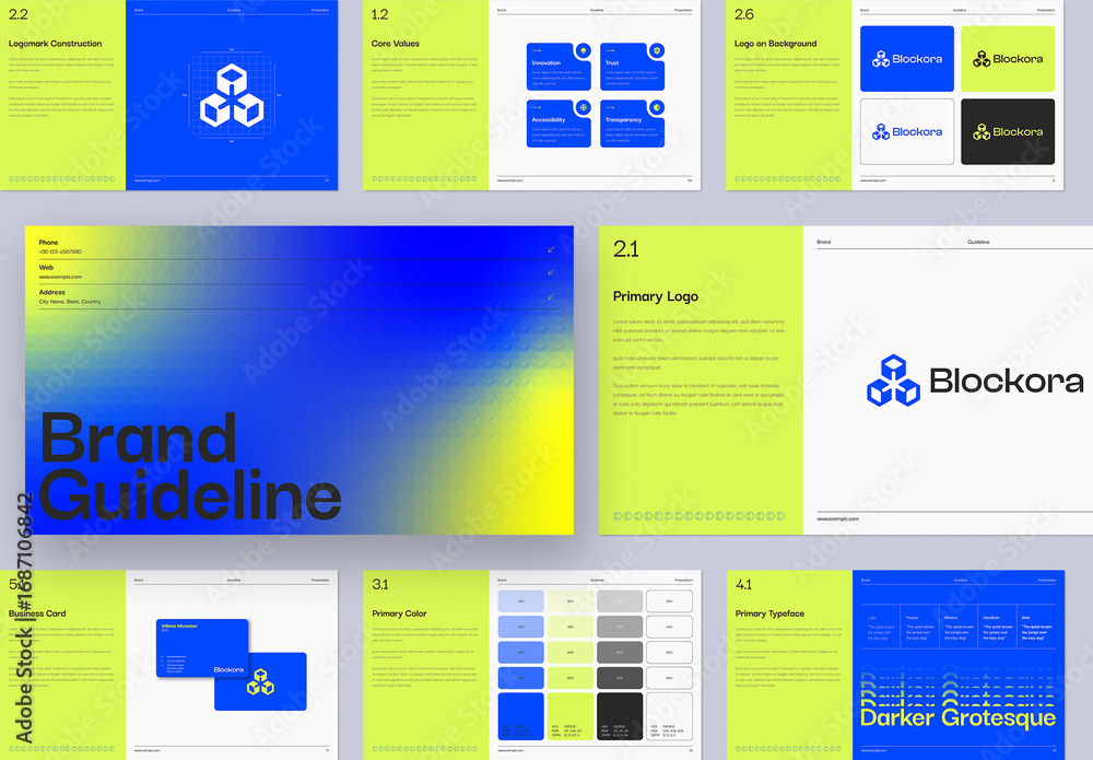 Modern Digital Brand Guidelines Presentation Template 素材庫範本 | Adobe Stock