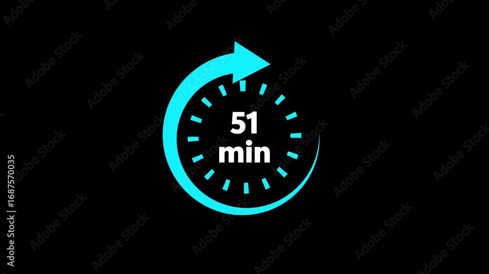 "Futuristic 51-Minute Countdown Timer with Blue Circular Design and ...