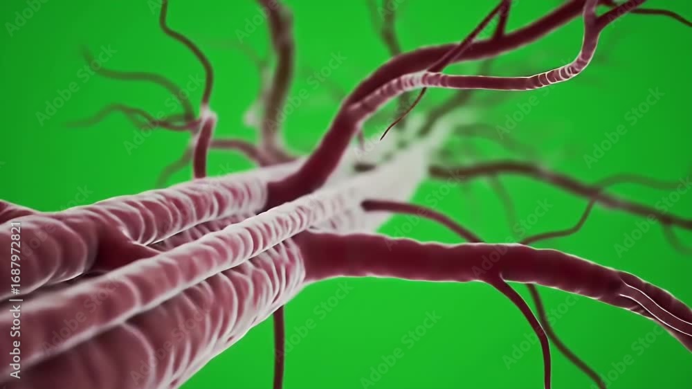 Realistic Vein Structure Animation on Green Screen Background Medical ...