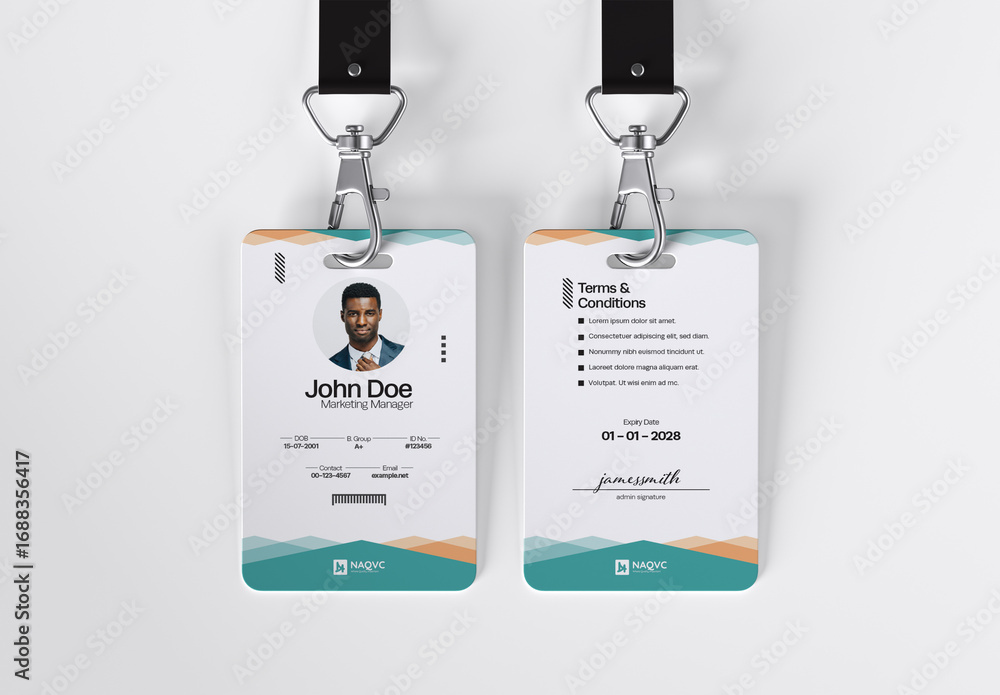 Modern Corporate ID Card Front and Back Design Template Stock Template ...