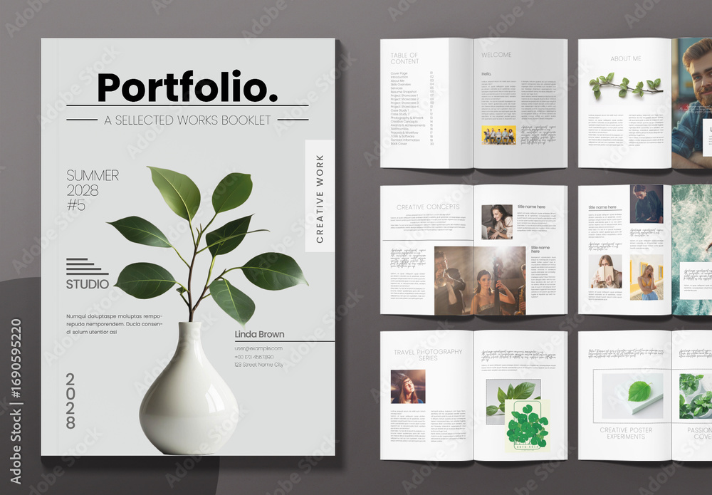 Modern Portfolio Magazine Template Design Layout Stock Template | Adobe ...