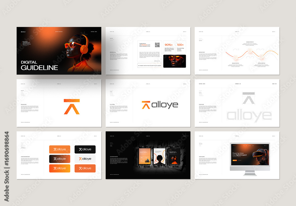 Modern & Digital Brand Guidelines Presentation Template Stock Template ...