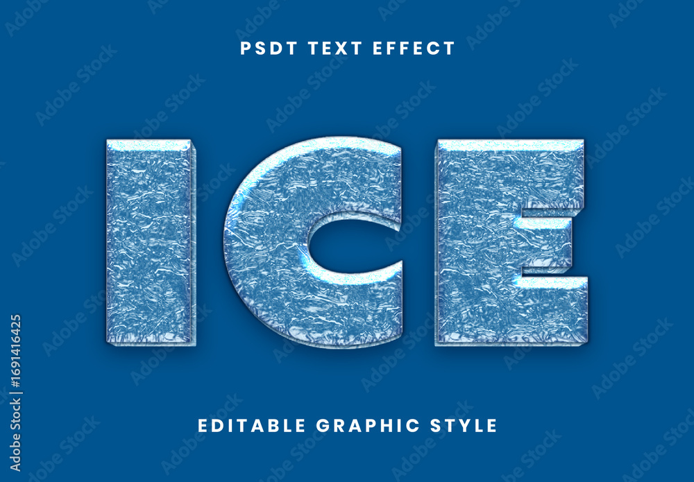 Blue Frost Font Ice 3D Frozen Bold Text Effect Stock Template | Adobe Stock