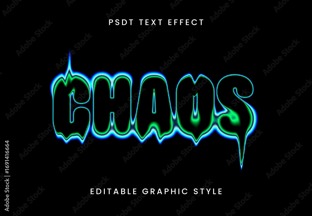 Green And Blue Toxic Neon Drip Font Horror Glowing Text Effect Stock ...