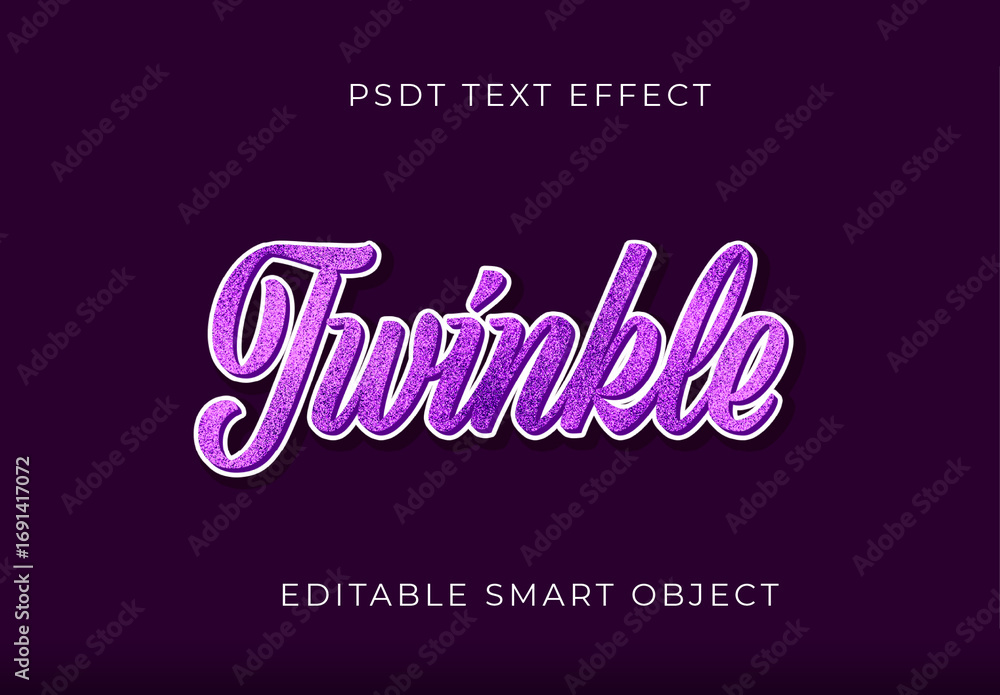Purple And White Glitter Font Script Sparkle Text Effect Stock Template ...
