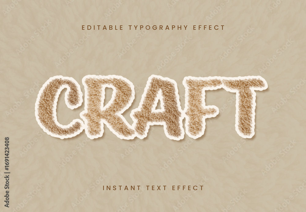 Light Brown Rug Tufted Font Soft Textile Text Effect Stock Template ...