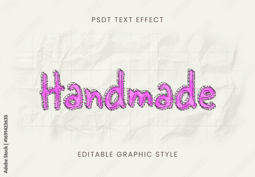 Pink Beadwork Font Embroidered Craft Handmade Text Effect Stock ...
