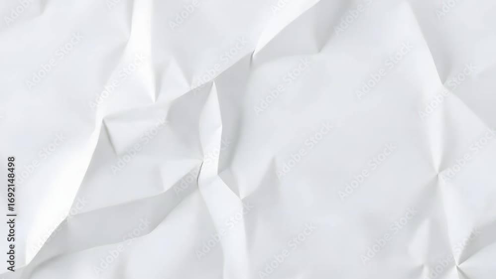 Crumpled White paper texture animated Background Loop 4K. Crumpled ...