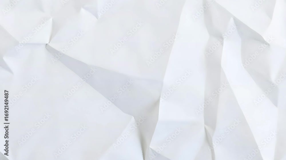 Crumpled White paper texture animated Background Loop 4K. Crumpled ...