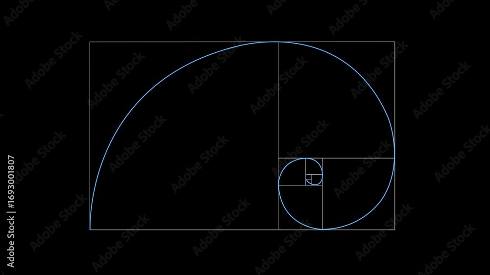 Golden ratio transparent video - The Fibonacci Sequence animated with ...