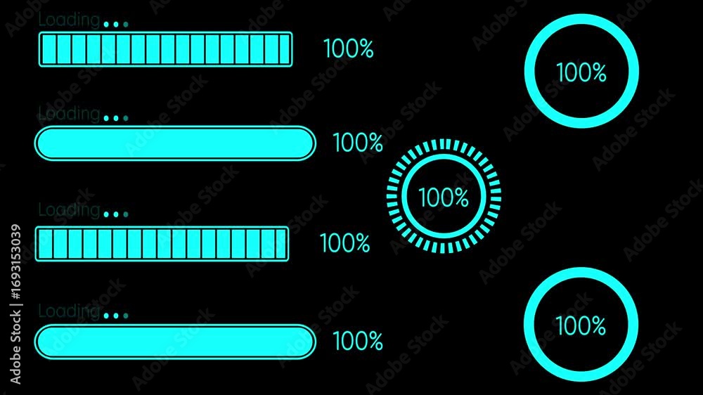 Status bar animation pack with various updating, downloading, loading ...