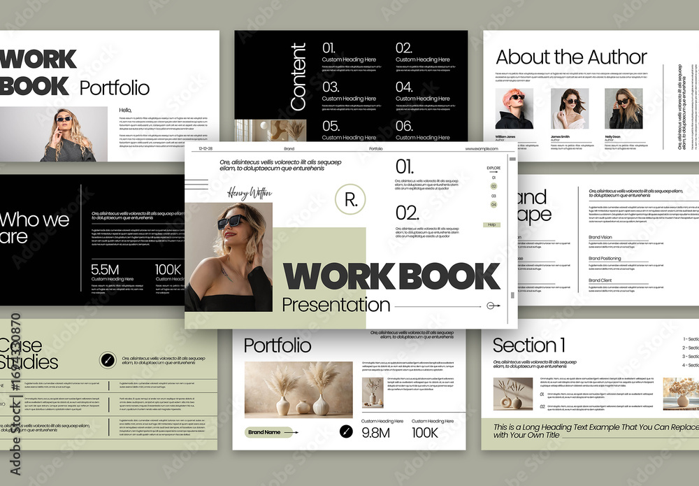 Modern Workbook Brand Guidelines Presentation Stock Template | Adobe Stock