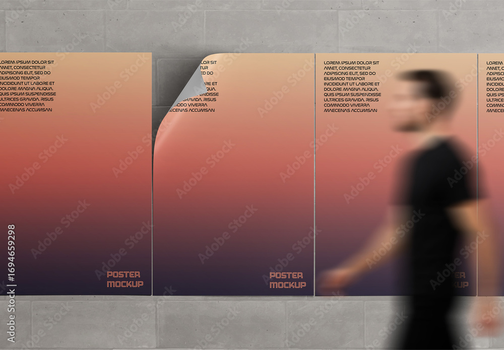 Outdoor Street Poster Advertising Mockup modèle Stock | Adobe Stock