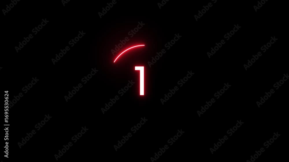 6 seconds timer number animation. Countdown timer from 6 to 0 seconds ...