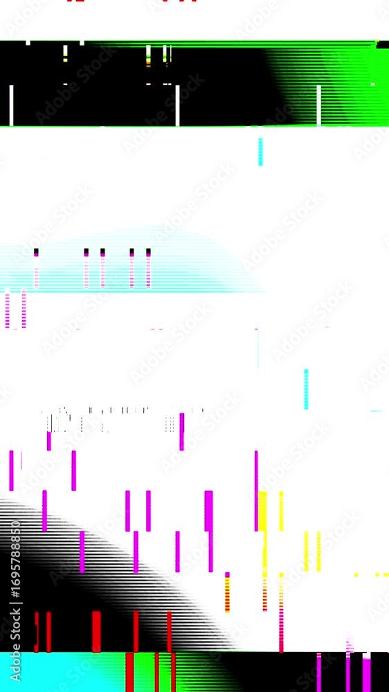 Vertical format fast glitch transition with colorful code block error ...