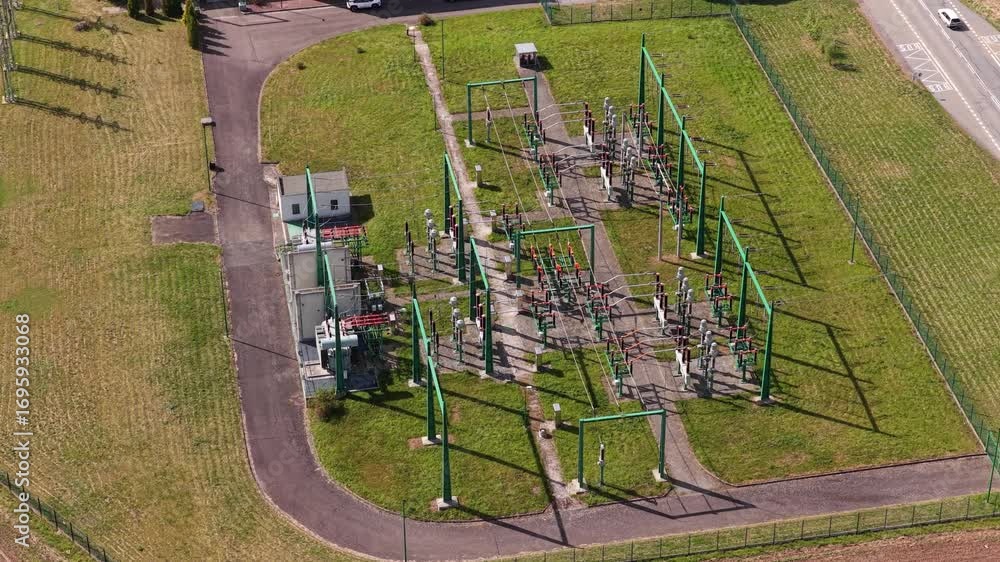 An electrical substation transforms energy and transfers it between ...