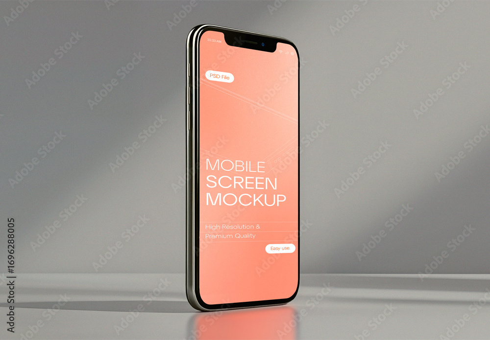 Isolated Mobile Screen Device Mockup Stock Template | Adobe Stock